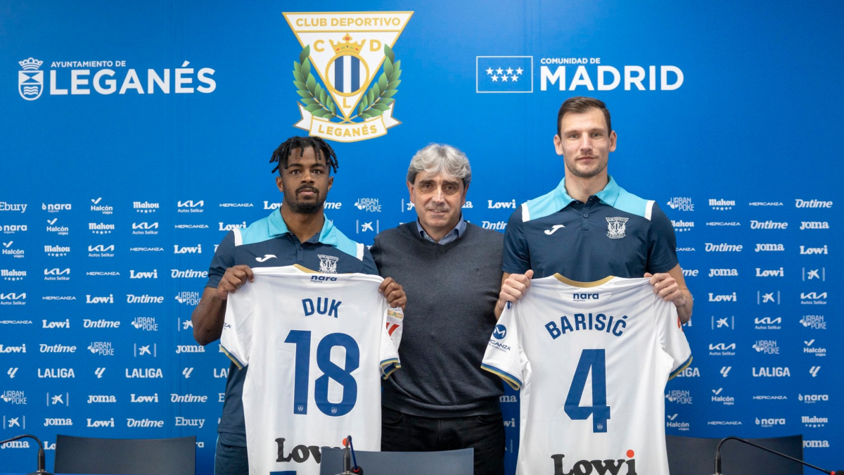El Leganés presenta a Duk y Barisic como nuevos refuerzos