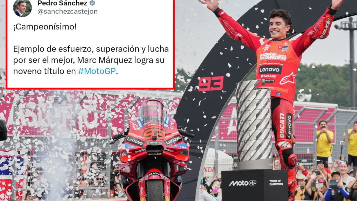 El error de Pedro Sánchez al felicitar a Marc Márquez por el campeonato ...