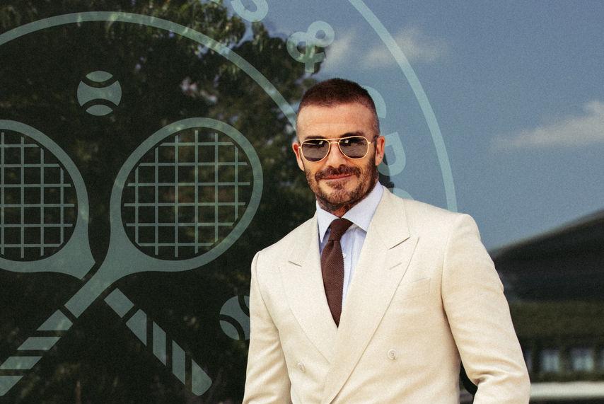 David Beckham luce Boss durante el torneo de tenis de Wimbledon