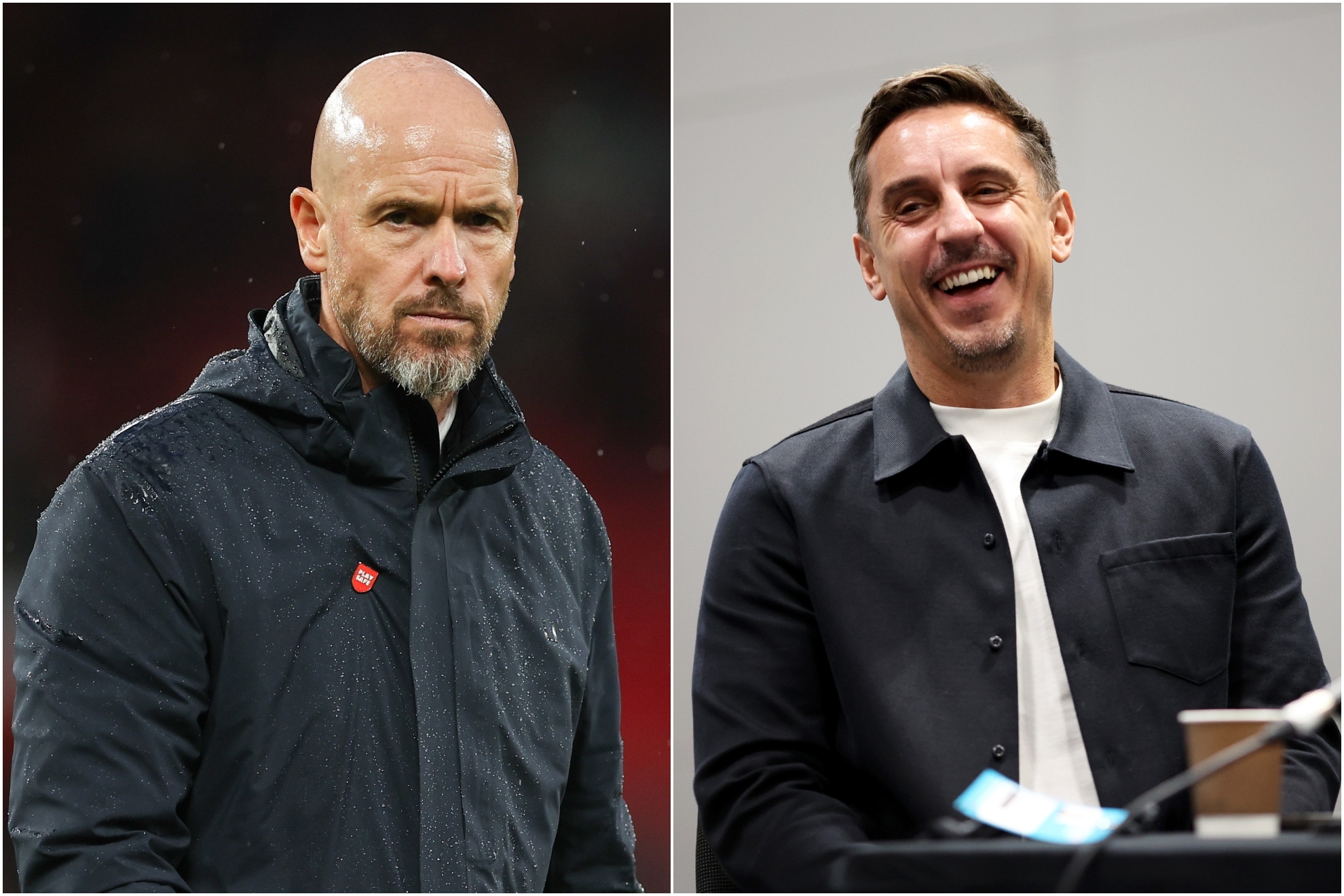 La comparativa entre Gary Neville y Ten Hag que se hace viral: su ...