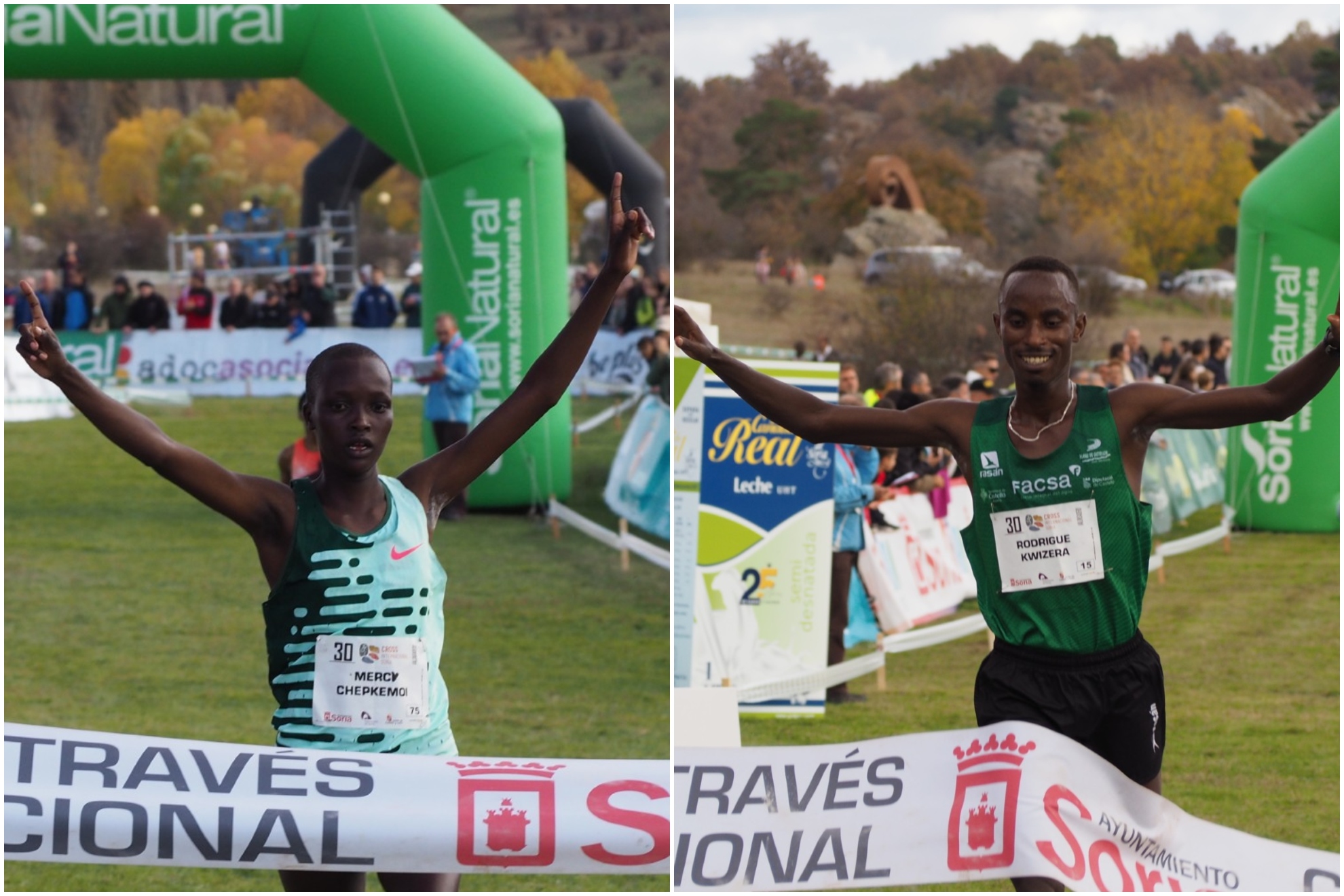 Mercy Chepkemoi y Rodrigue Kwizera vuelan en el Cross de Soria