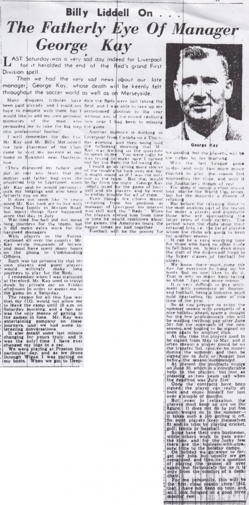 Kay, la leyenda del Liverpool en tiempos de guerra