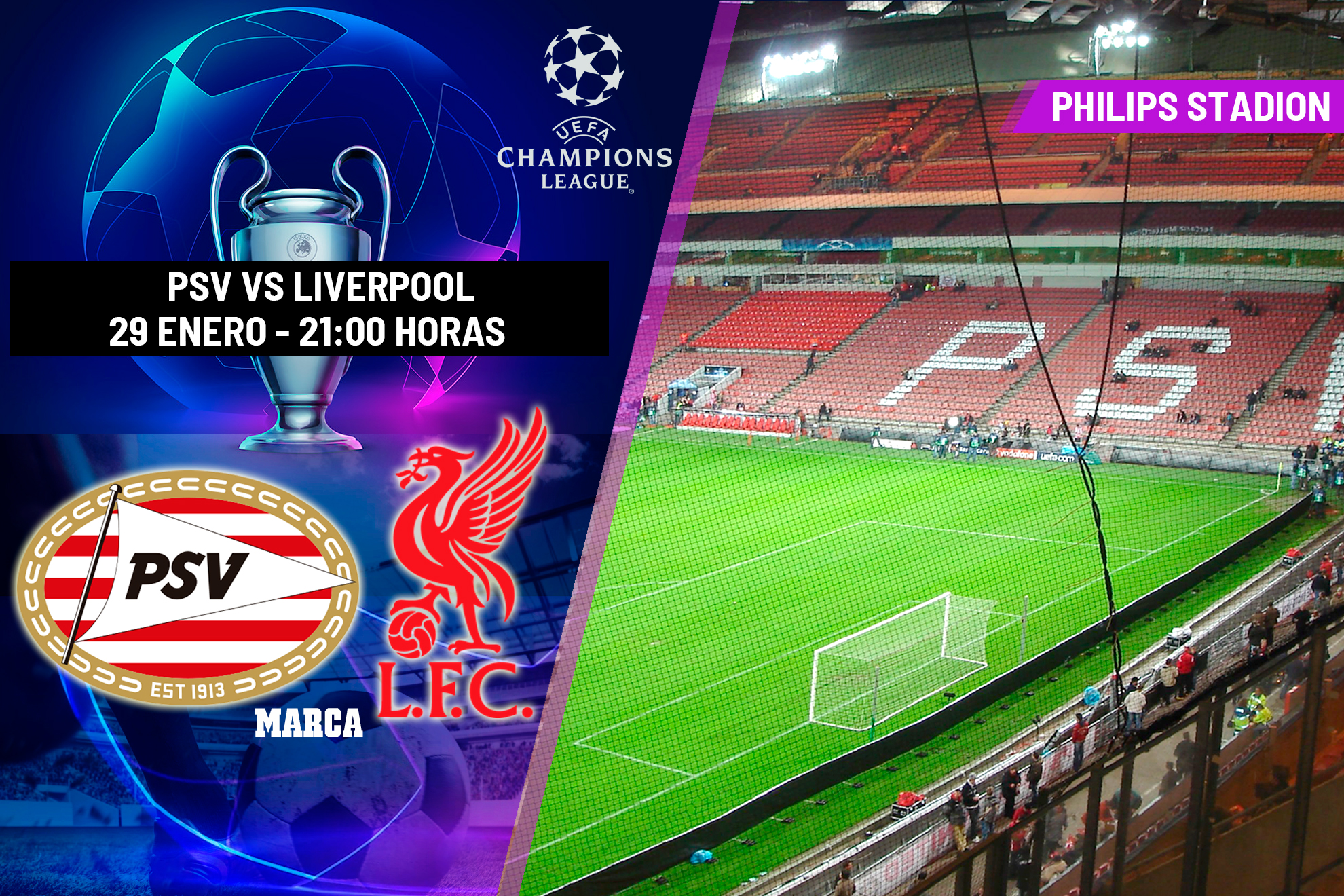 PSV - Liverpool: horario y dónde ver el partido de Champions League