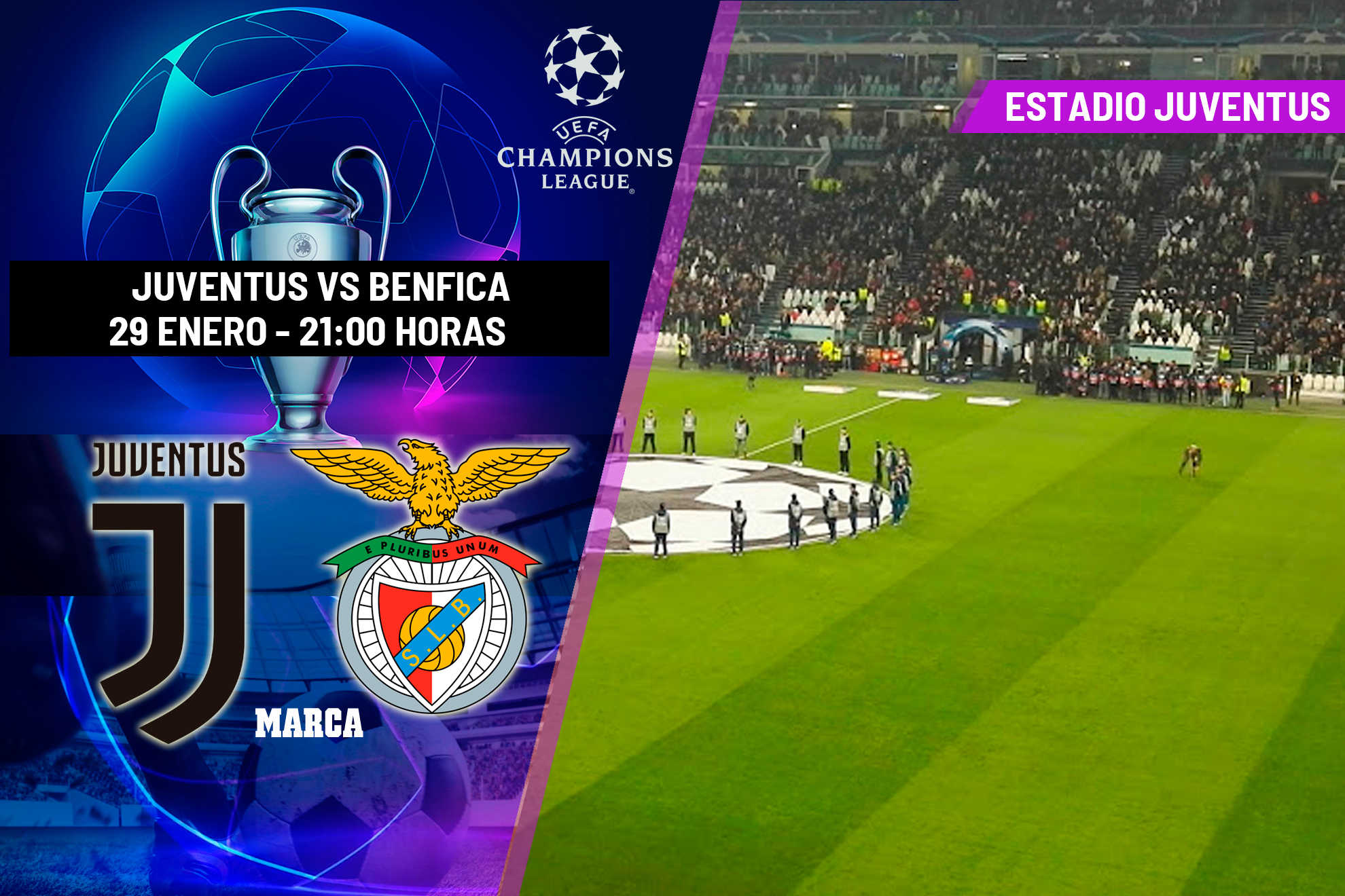 Juventus - Benfica: horario y dónde ver el partido de Champions League