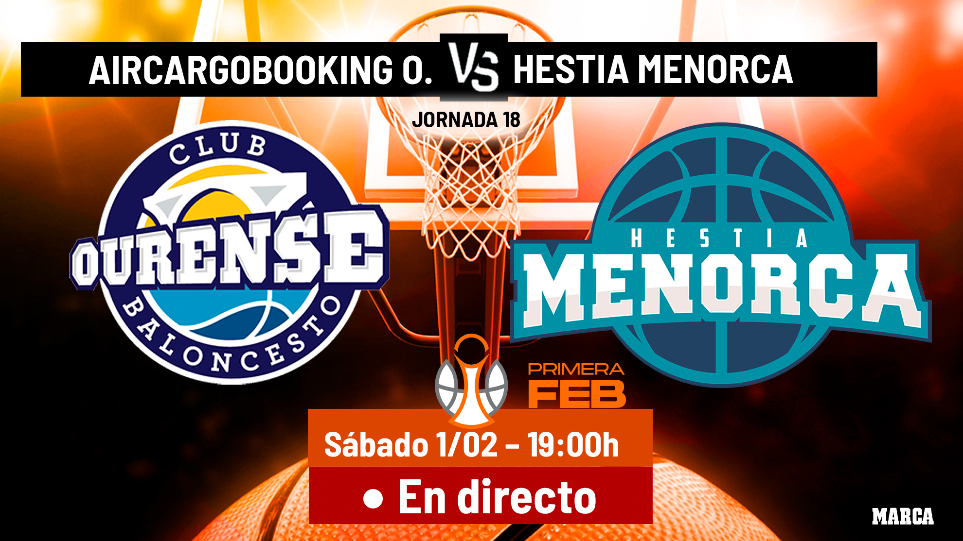 AirCargoBooking Ourense - Hestia Menorca, en directo con señal de TV
