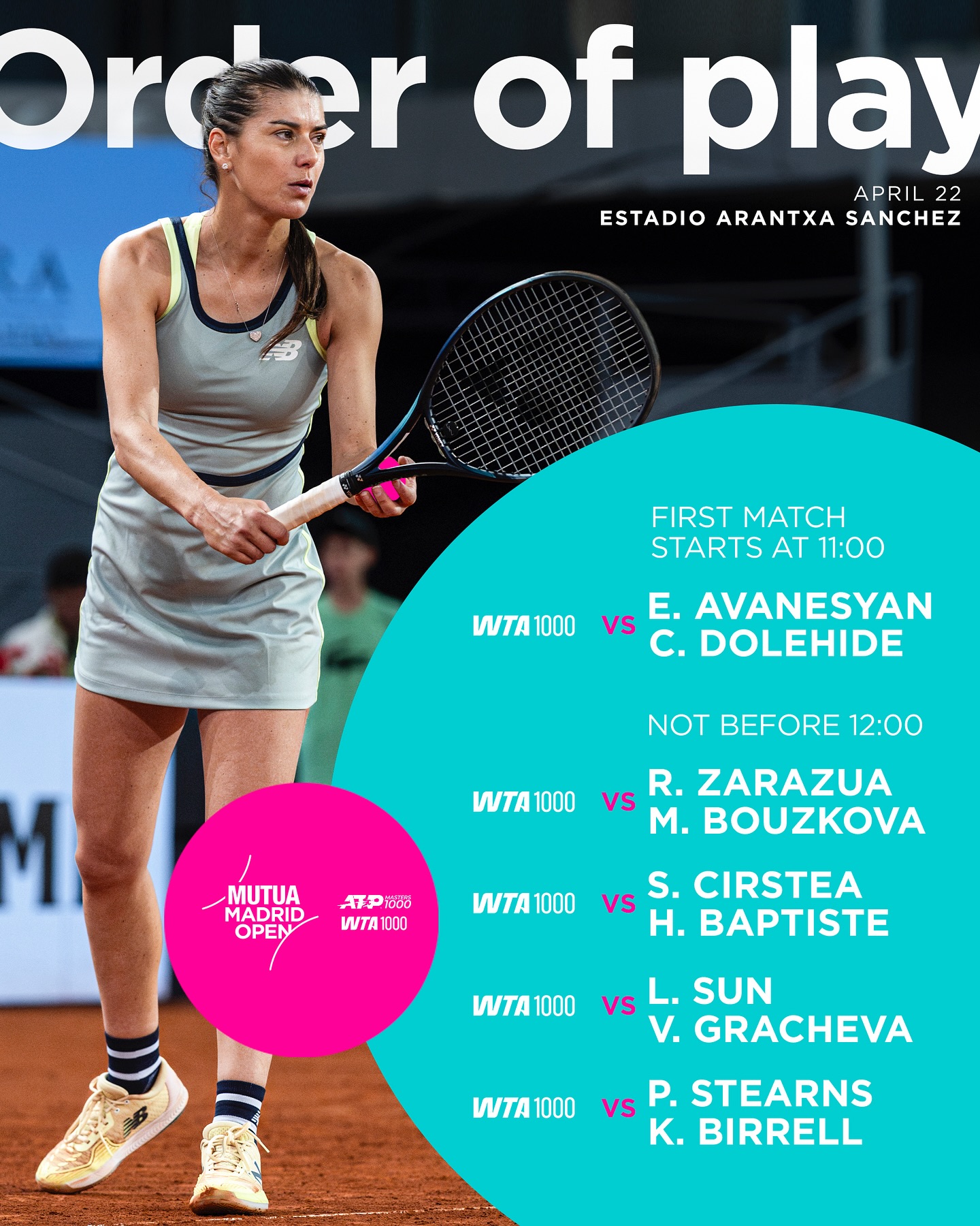 Partidos de hoy, 22 de abril, del Mutua Madrid Open 2025: horarios y ...