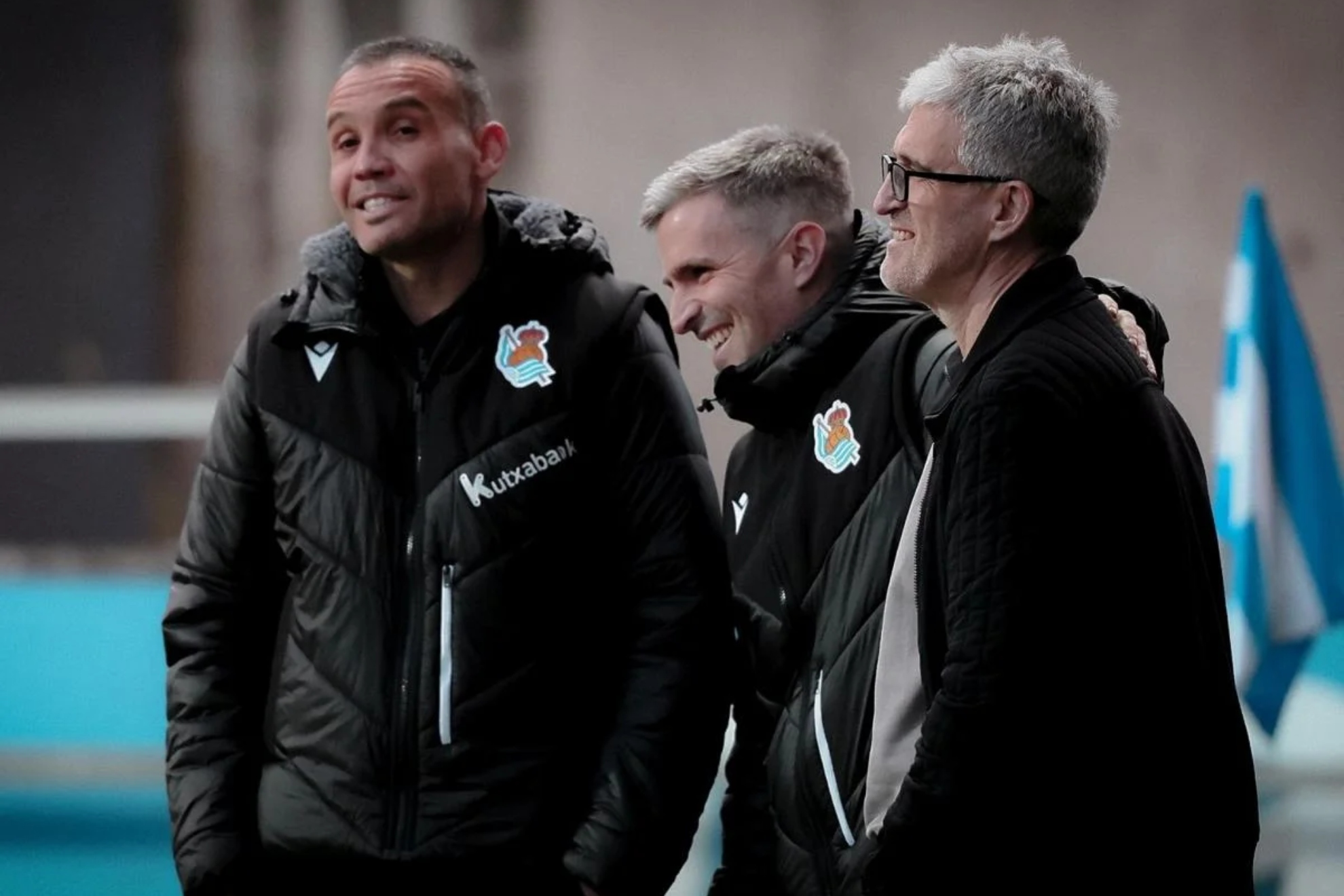 Imanol, a un lado; Olabe, aún no