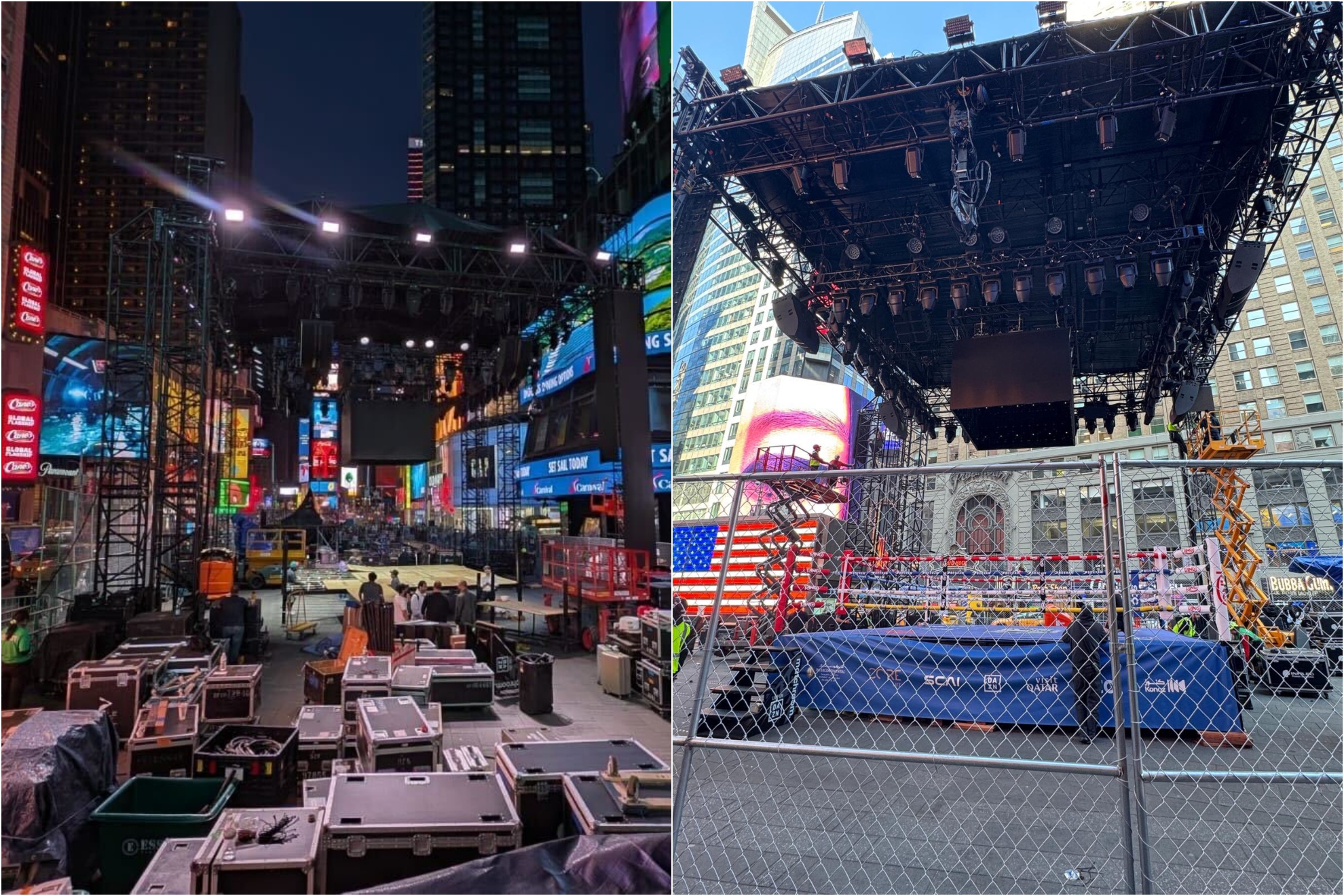 Así es la velada callejera con un ring en medio de Times Square y tres ...