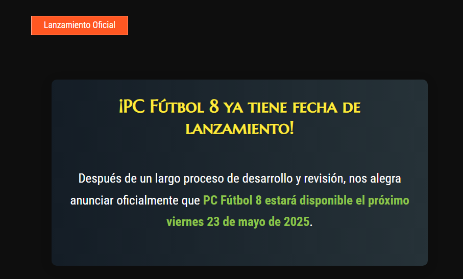 PC Fútbol 8 revela su nueva fecha de lanzamiento y esta vez sí que ...