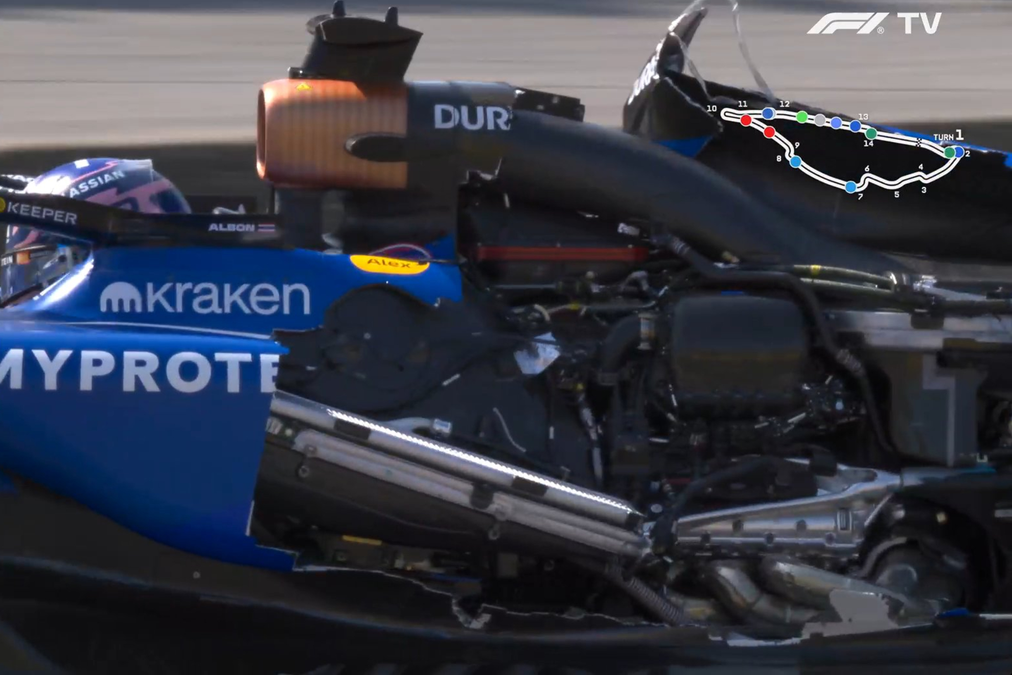 Williams, un drama: el tráfico 'mata' a Sainz y Albon pierde el cubremotor