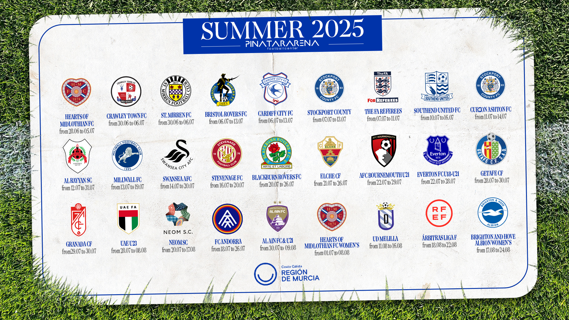 Más de 30 equipos europeos eligen Pinatar Arena para la pretemporada