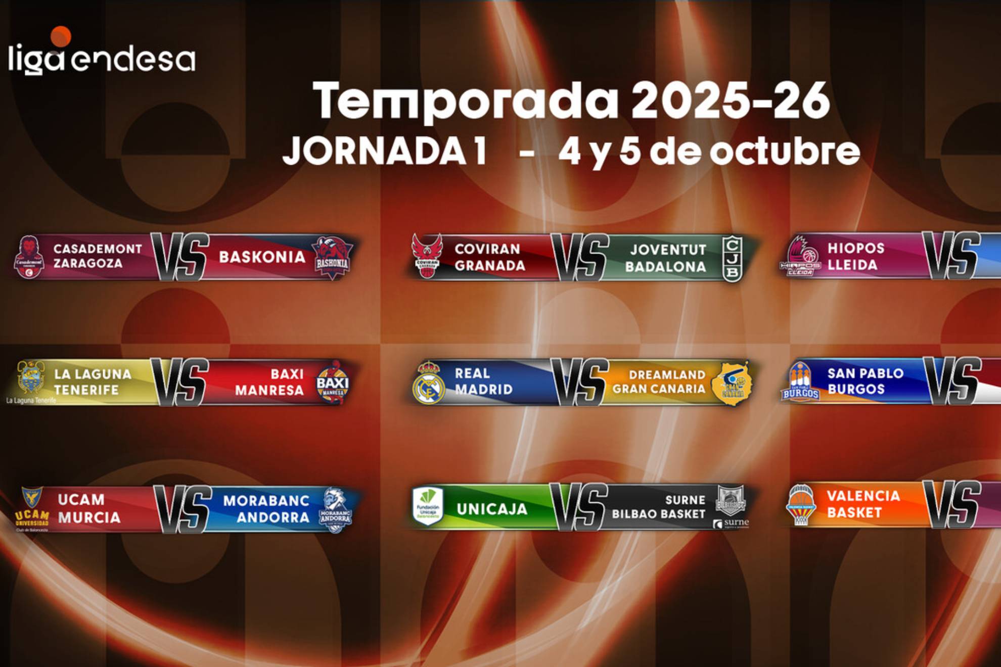 La Liga ACB anuncia el calendario de la temporada 2025-26