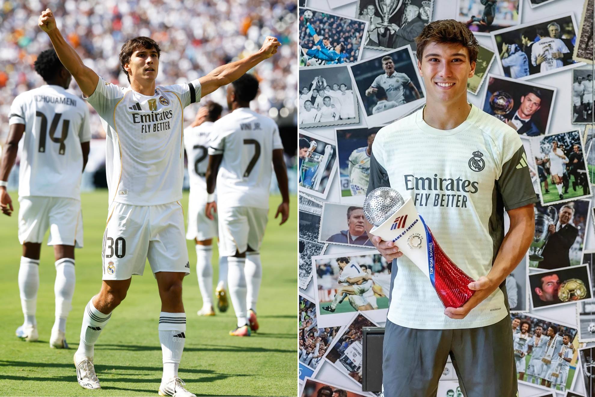 Gonzalo García recibe el trofeo al máximo goleador del Mundial de Clubes