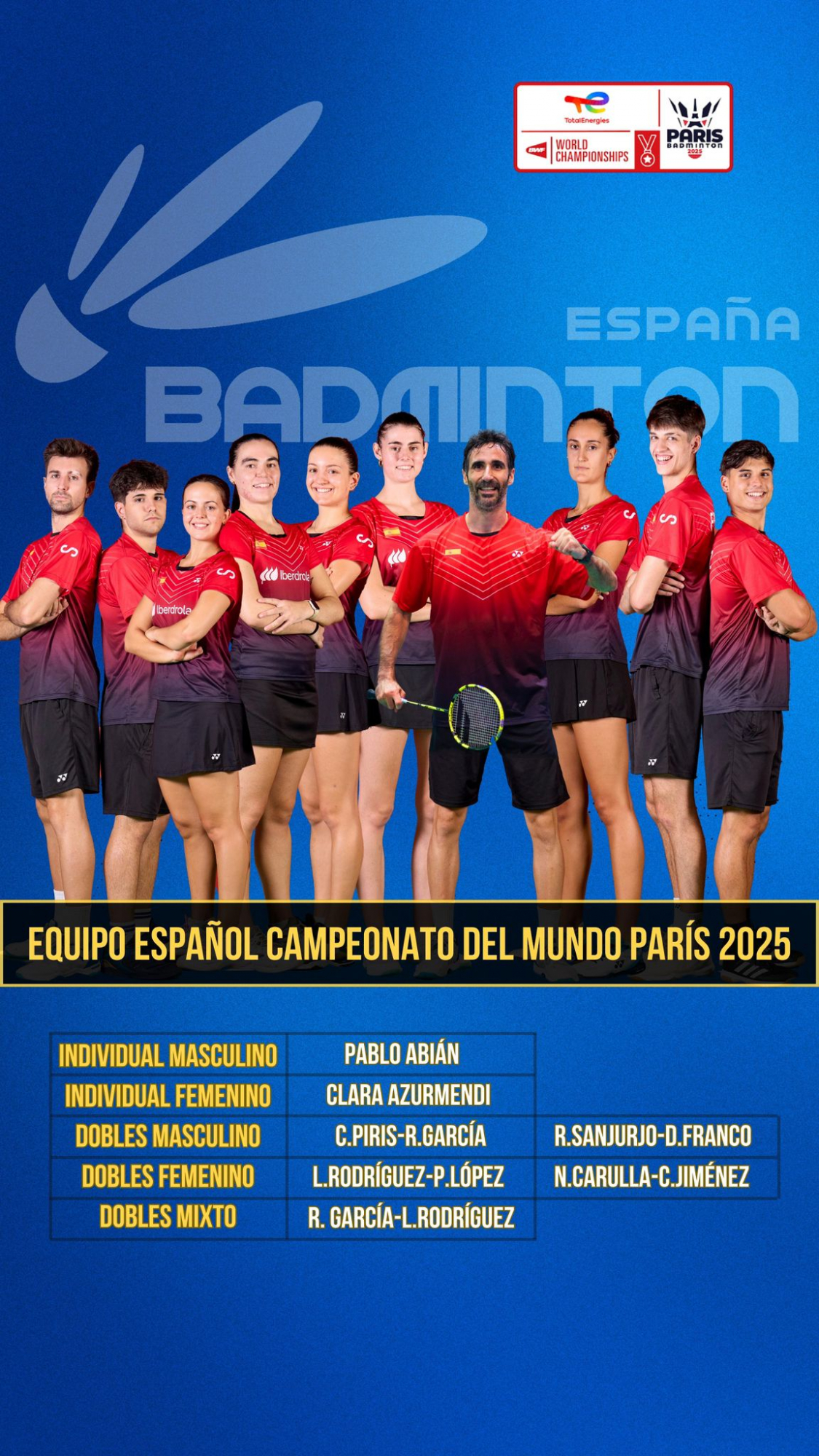 España va al Mundial de bádminton con juventud, ilusión y veteranía