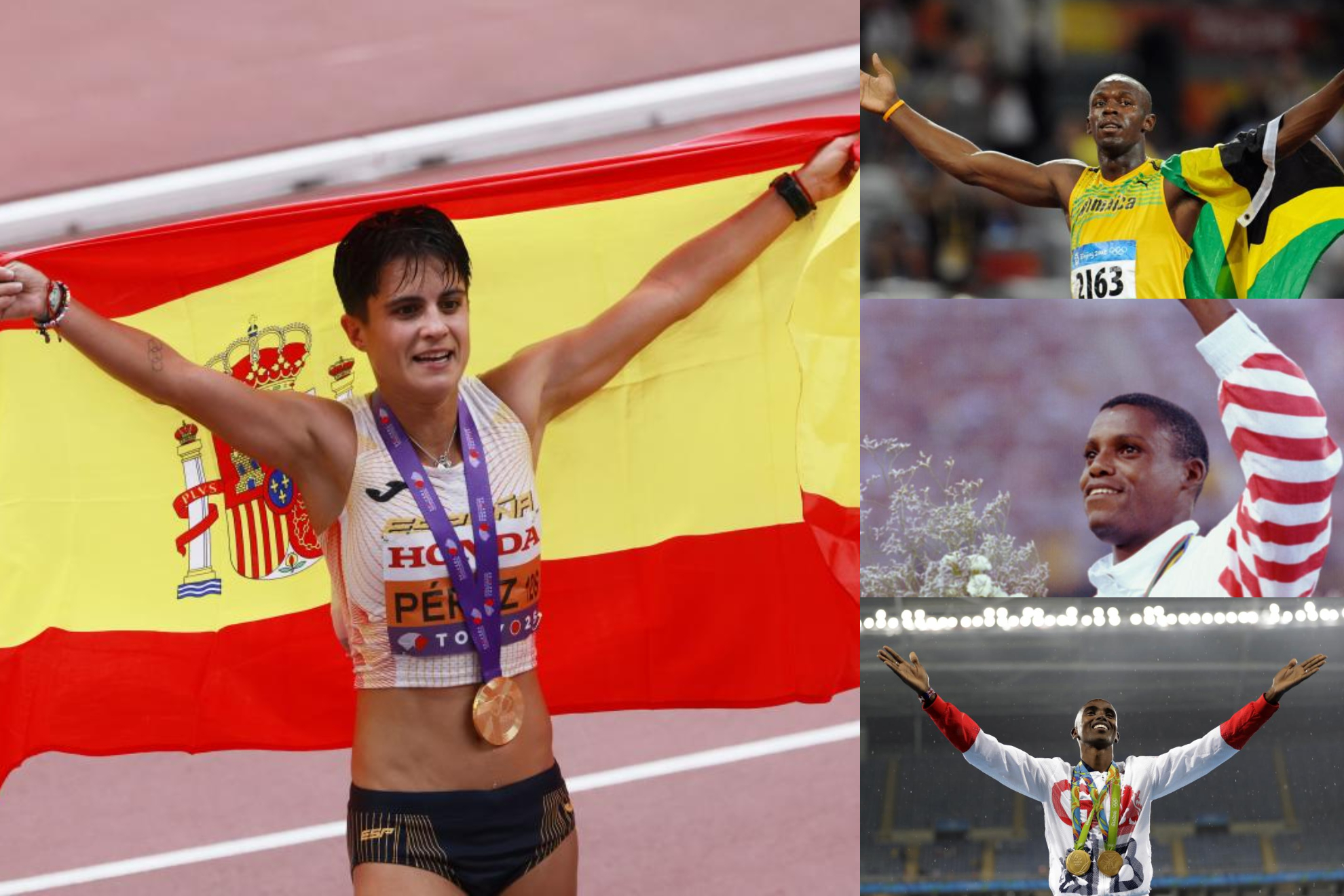 María Pérez se sienta en la misma mesa que Carl Lewis, Usain Bolt y Mo ...