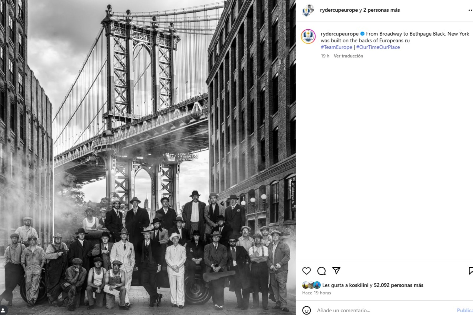 La increíble fotografía real que todos los campeones de la Ryder Cup ...