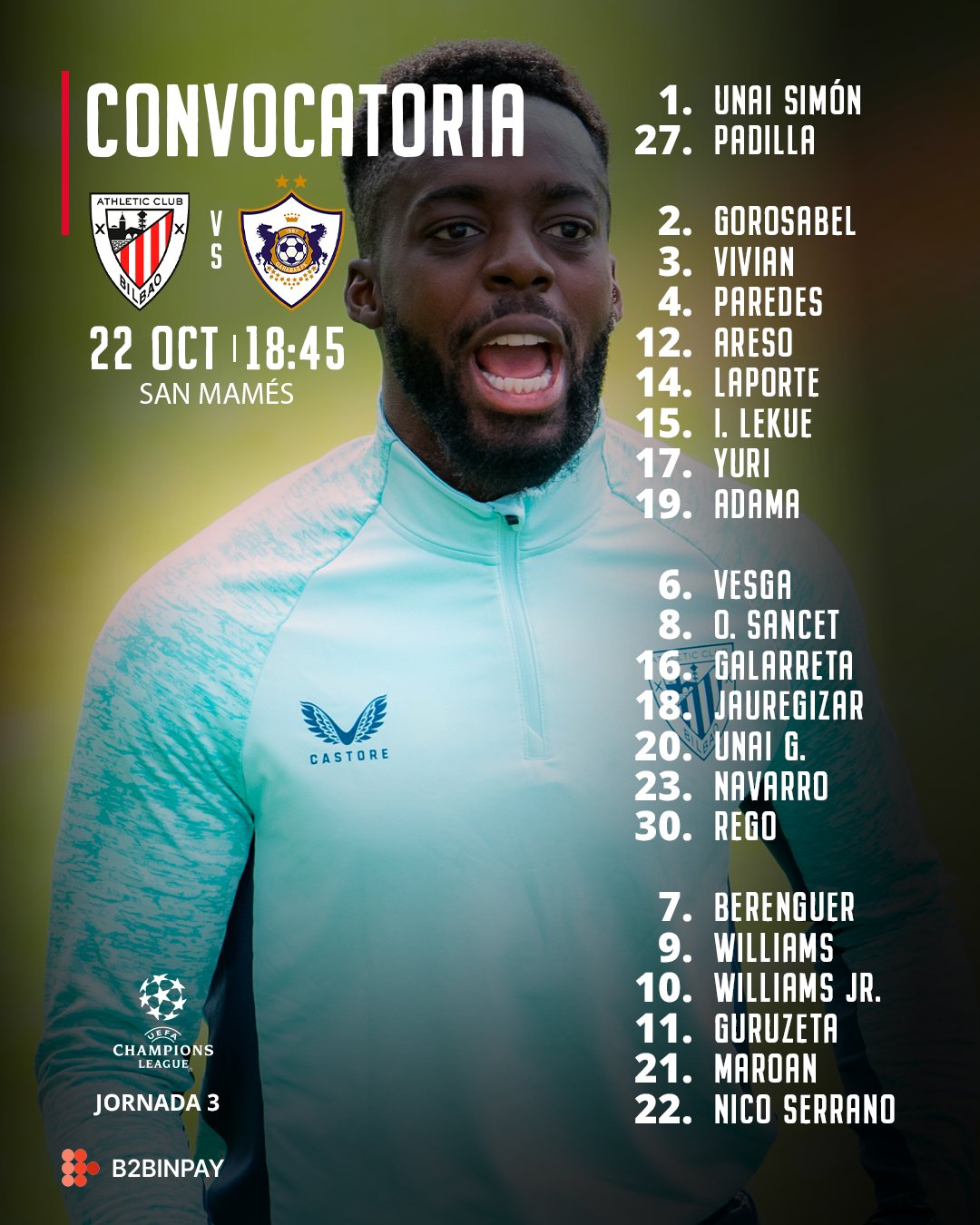 Paredes: "El del Qarabag es un partido vital"