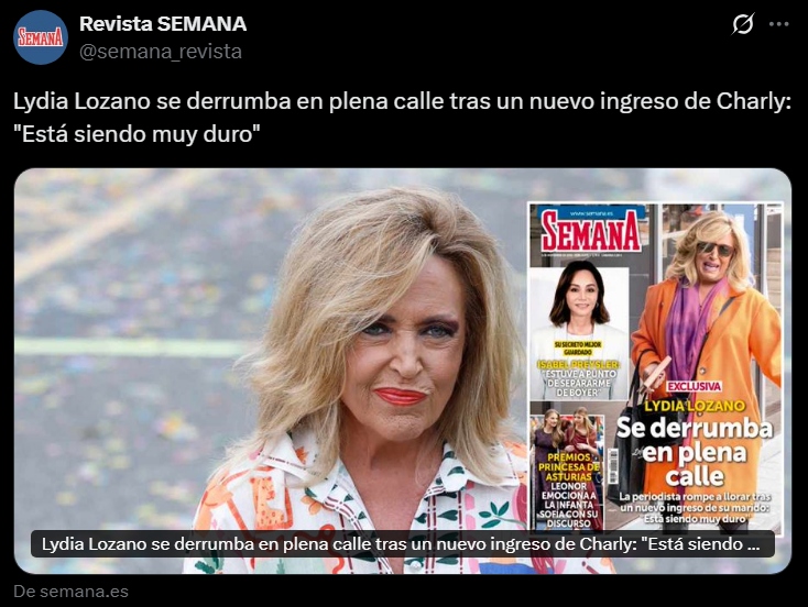 Lydia Lozano, llorando en plena calle: "Está siendo muy duro"