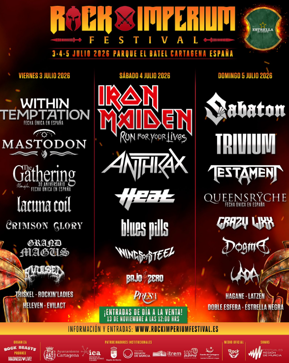 Iron Maiden regresa a España en el festival Rock Imperium 2026: cartel ...
