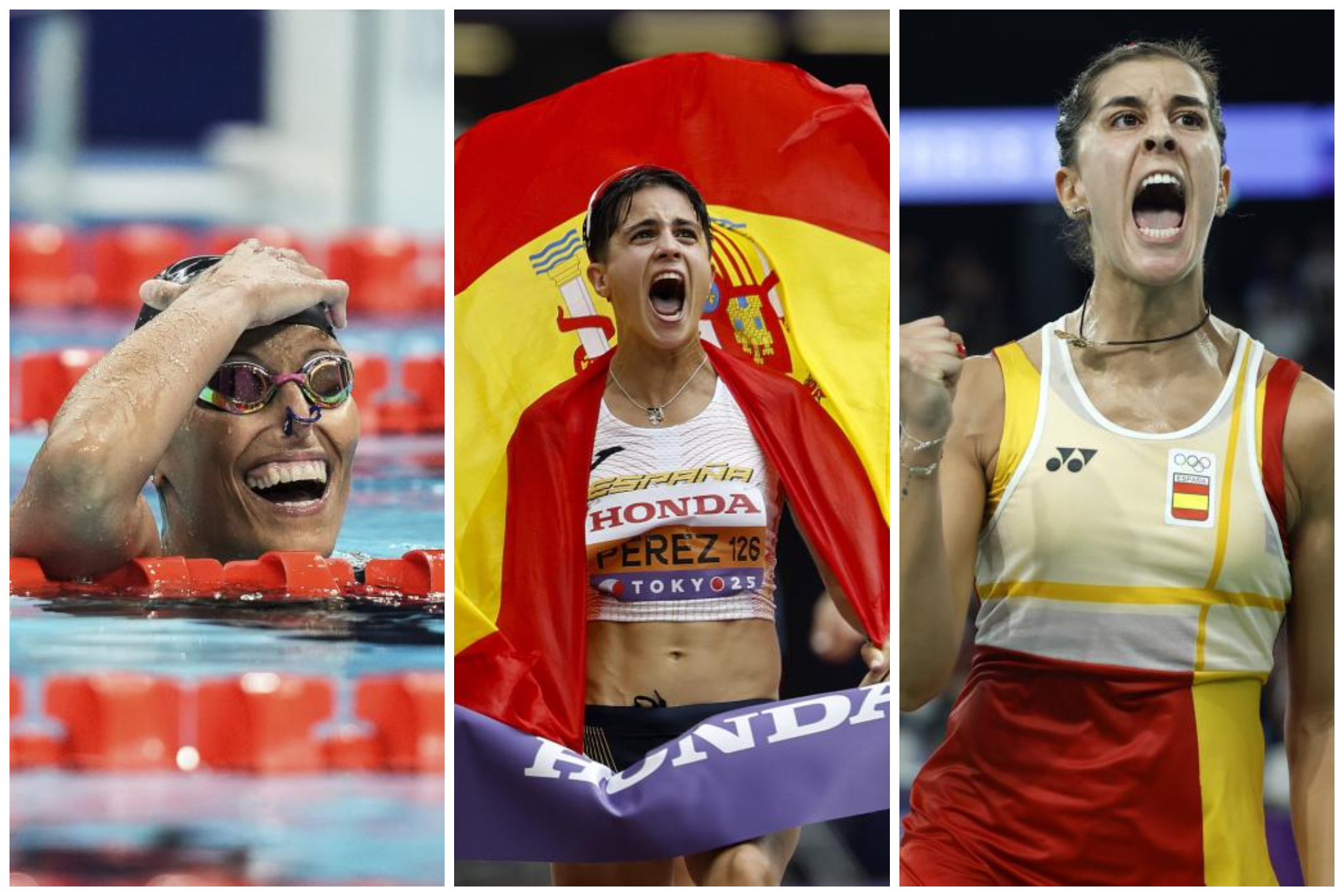 Teresa Perales, María Pérez y Carolina Marín son únicas