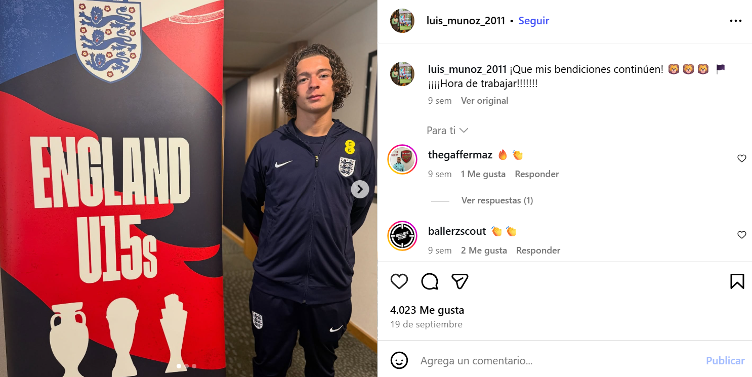 Luis Muñoz, el 'gunner' de 13 años seleccionable por España que ha ...