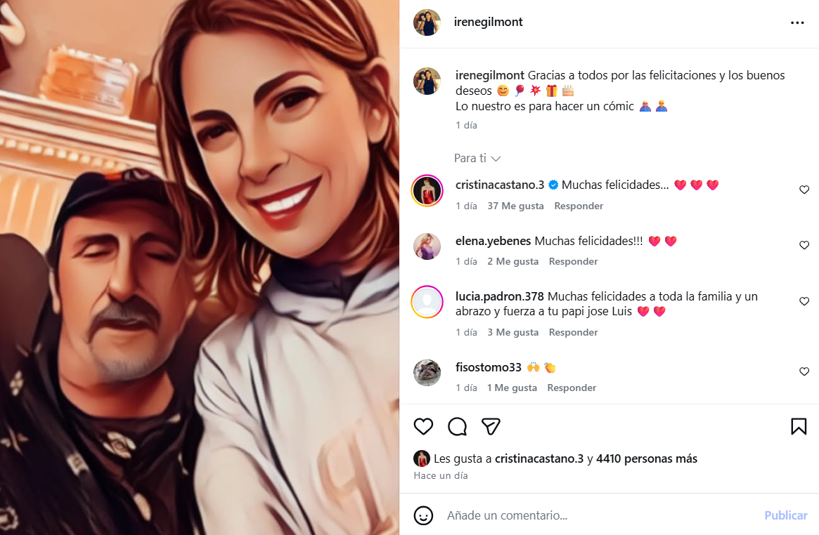 Irene Gil comparte un emotiva publicación de su padre, José Luis Gil ...