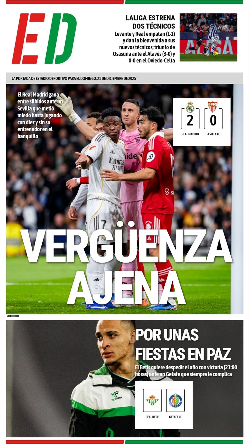 Las portadas del día: victoria entre pitos, vergüenza ajena...