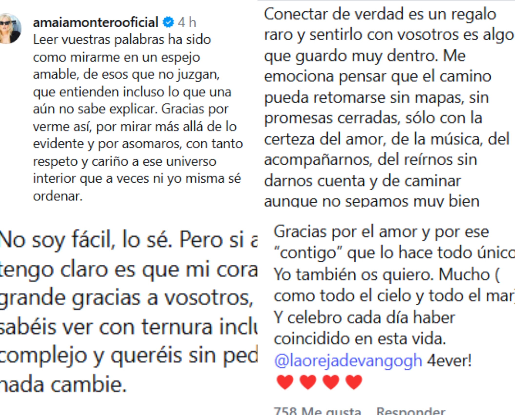 El comunicado de La Oreja de Van Gogh sobre Amaia Montero y su ...