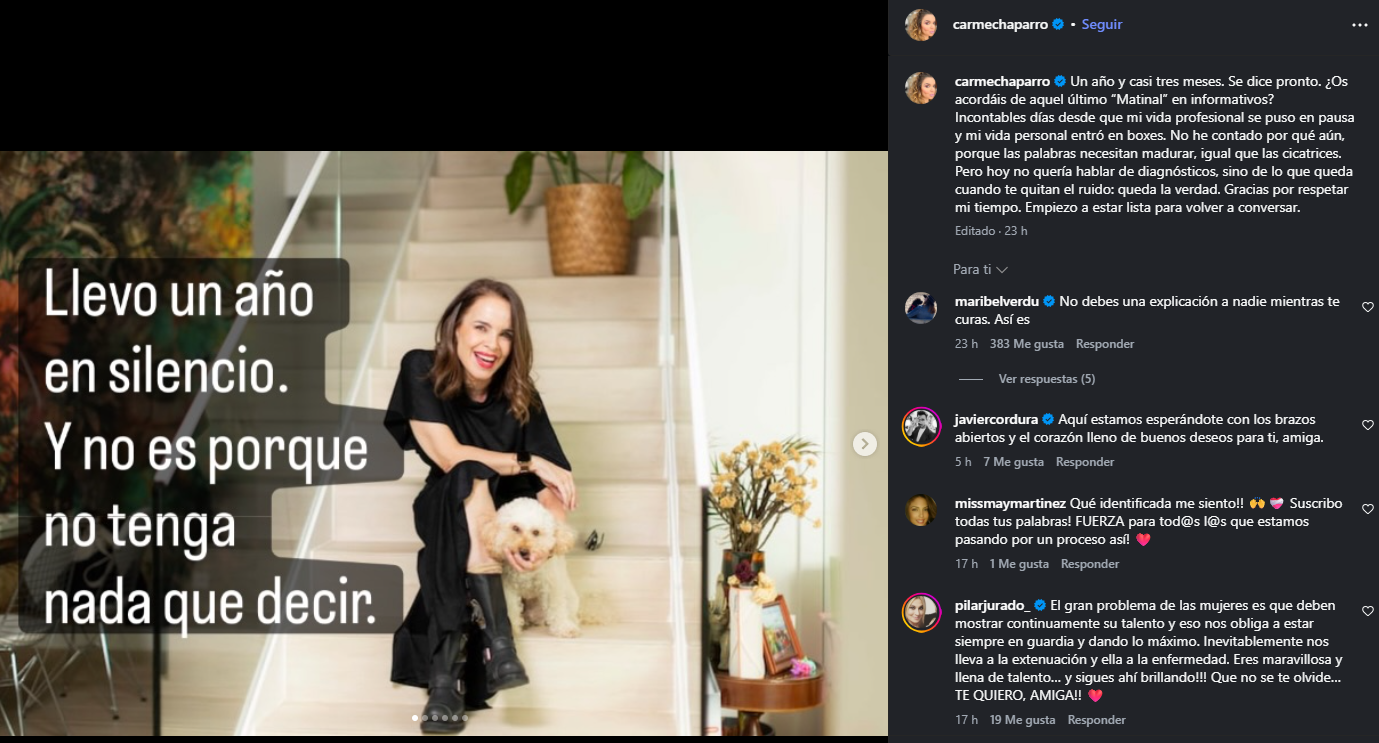 Carme Chaparro, sobre su enfermedad: “Empiezo a estar lista para volver ...