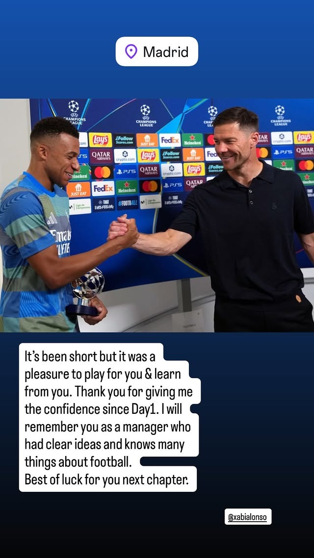 Mbappe, the first to thank Xabi Alonso... and the footballers who ...