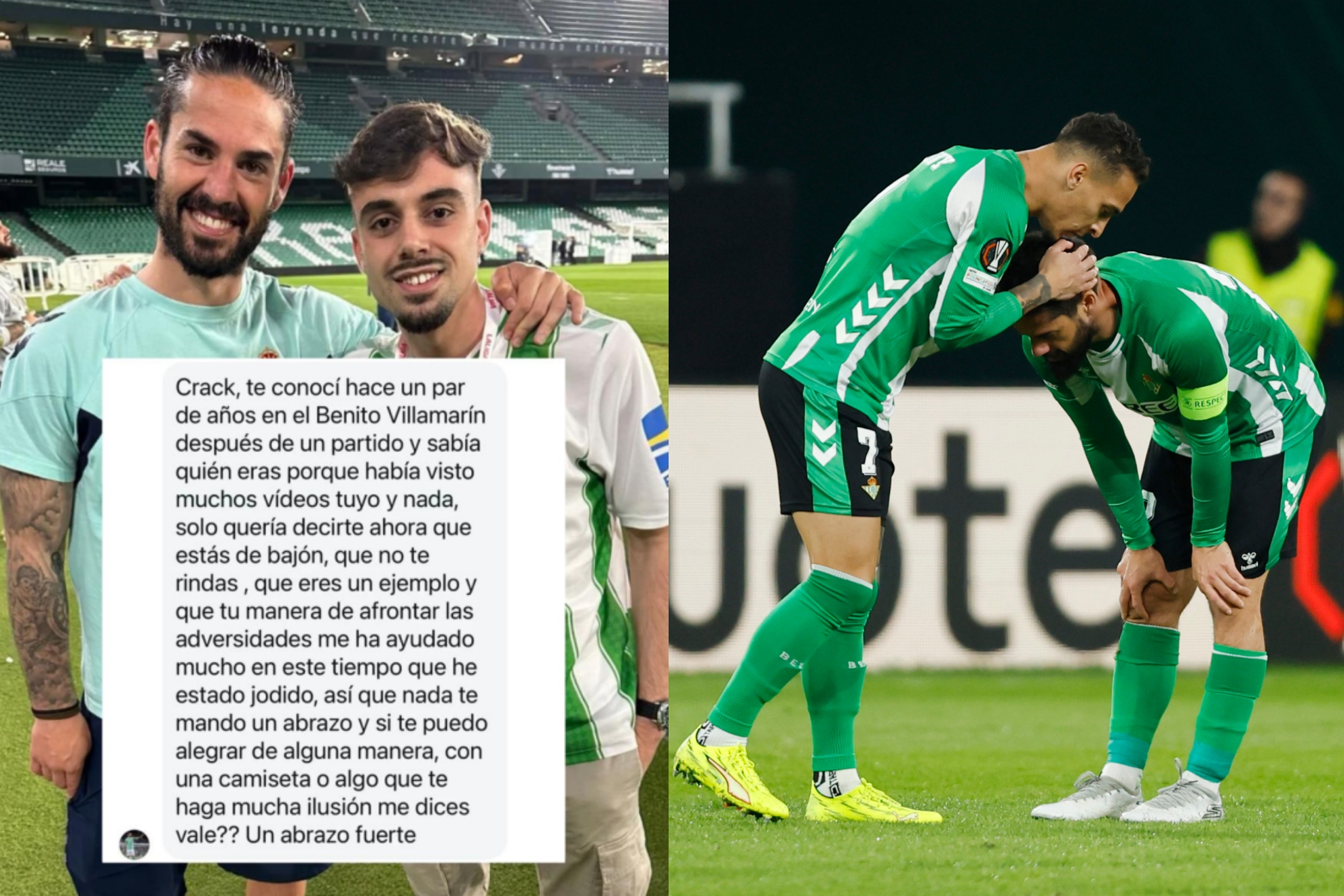 El emotivo mensaje de Isco a un aficionado: “Tu forma de afrontar las ...