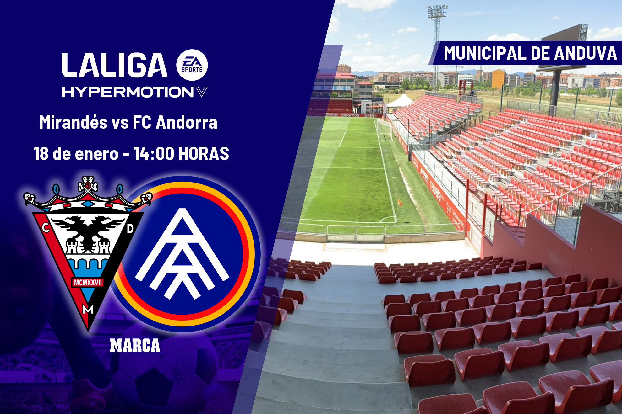 Mirandés - FC Andorra: horario, dónde ver en TV y canal del partido de ...
