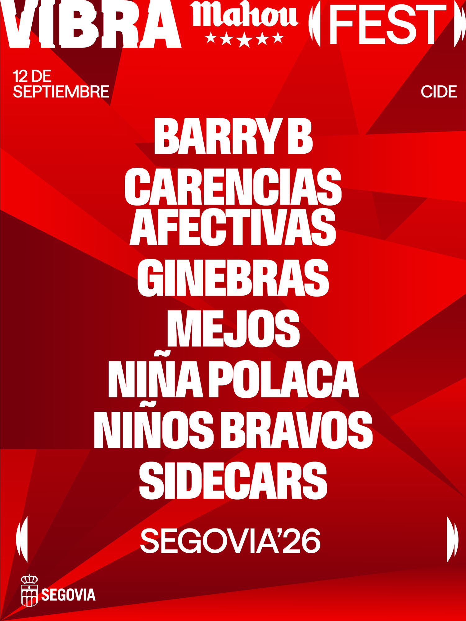 Cartel del Vibra Mahou Fest: Sidonie, León Benavente, Marlena, Barry B ...