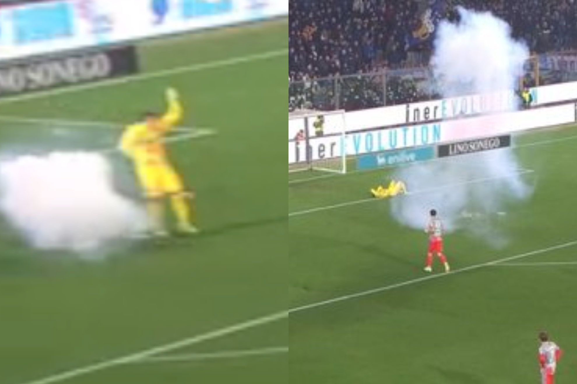 Los 'tifosi' del Inter agreden con un petardo contra Audero, portero de ...