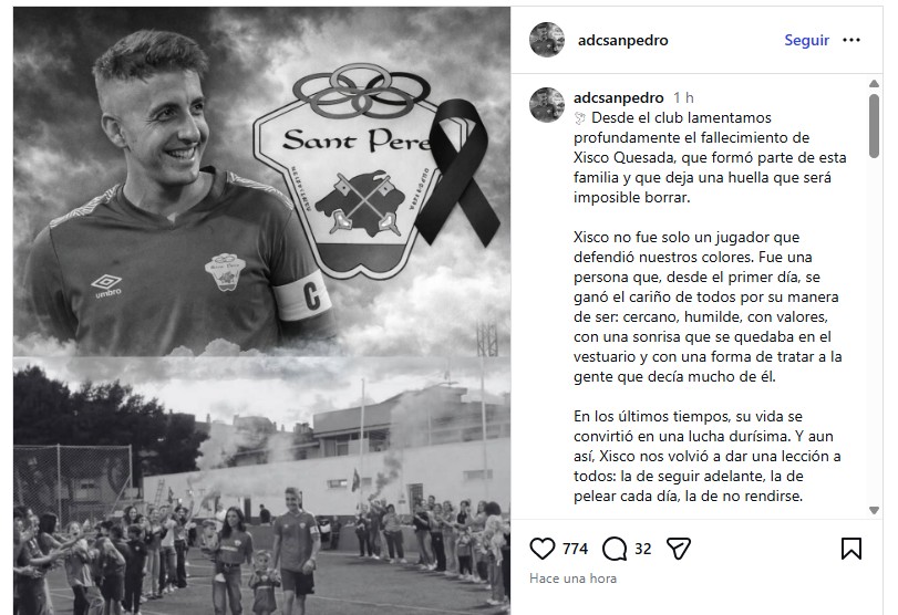 Muere a los 28 años Xisco Quesada, el futbolista-influencer que ...