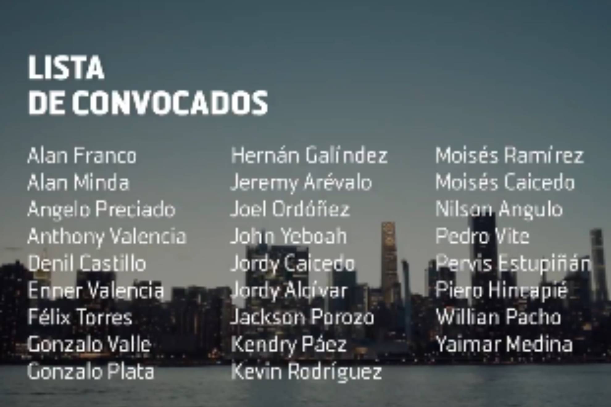 Ecuador desvela su lista de 26 jugadores para el Mundial con Pacho ...