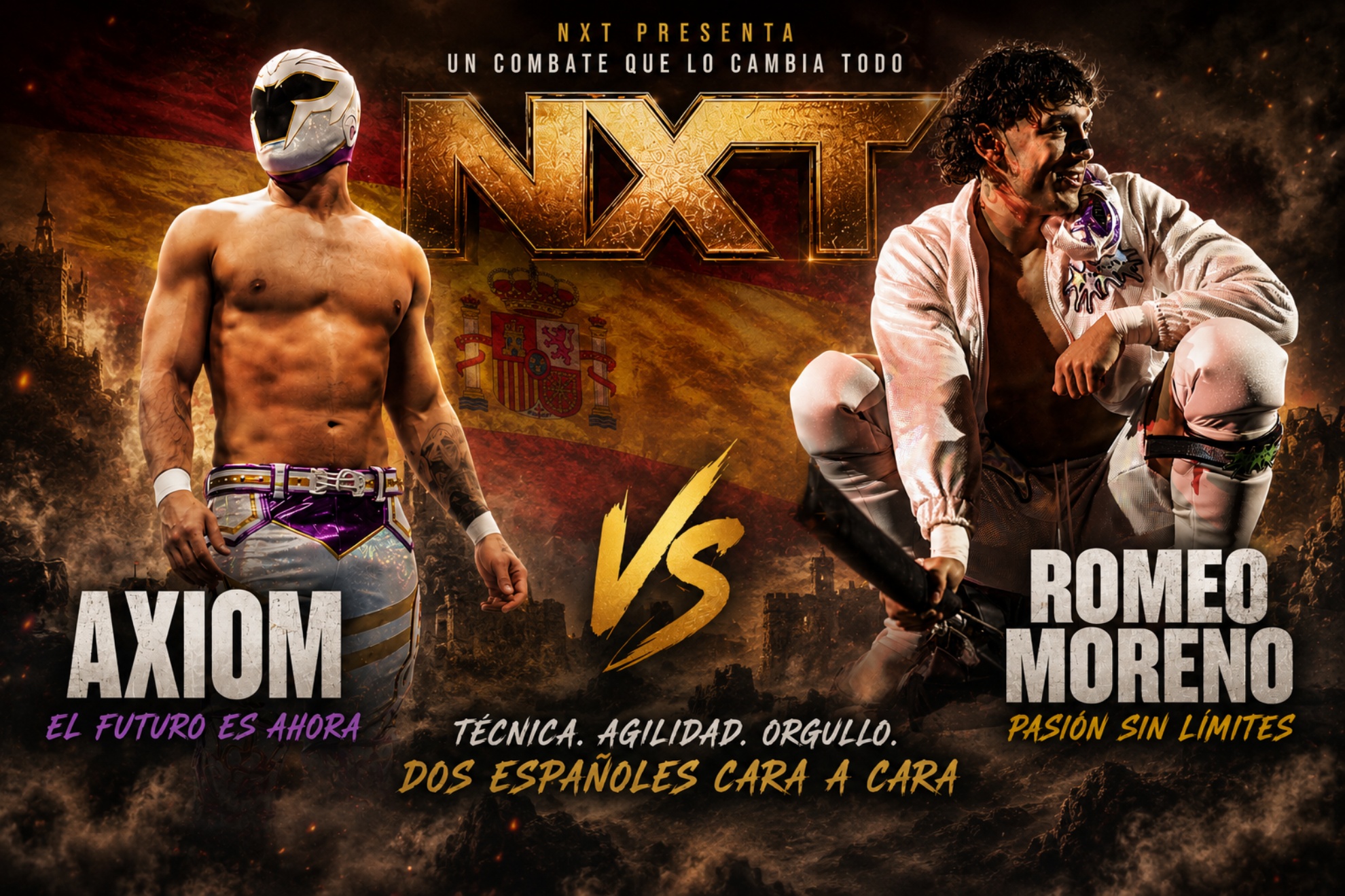 ¡Histórico! Los españoles Axiom y Romeo Moreno, cara a cara en WWE